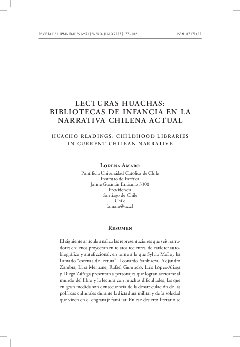 (PDF) Lecturas Huachas: Bibliotecas De Infancia en La Narrativa Chilena ...