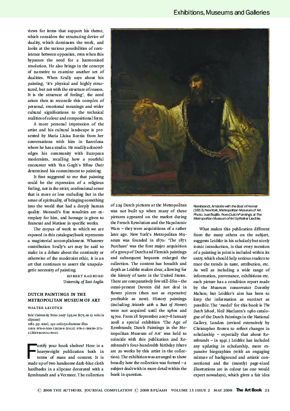 (PDF) Dutch Paintings in the Metropolitan Museum of Art by Walter Leidtke