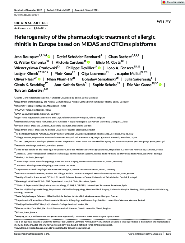 (PDF) Heterogeneity of the pharmacologic treatment of allergic rhinitis ...