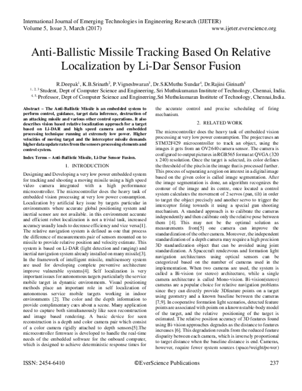 (PDF) Anti-Ballistic Missile Tracking Based On Relative Localization by LiDar Sensor Fusion
