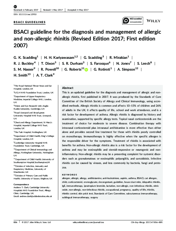 (PDF) BSACI guideline for the diagnosis and management of cow's milk ...