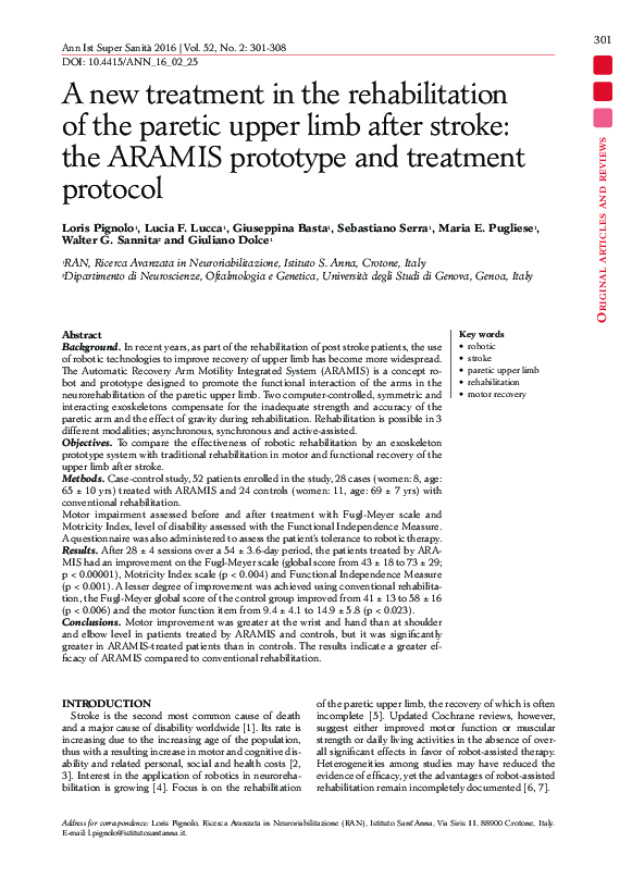 A new treatment in the rehabilitation of the paretic upper limb after ...