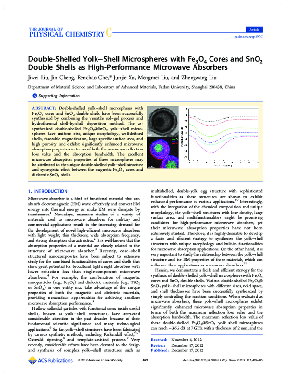 (PDF) Double-Shelled Yolk–Shell Microspheres with Fe3O4 Cores and SnO2 Double Shells as High ...