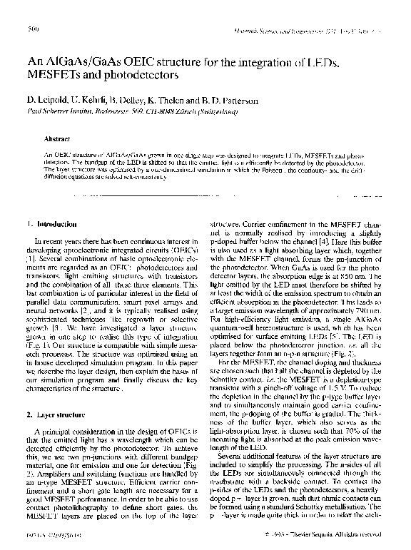 (PDF) An AlGaAs/GaAs OEIC structure for the integration of LEDs ...