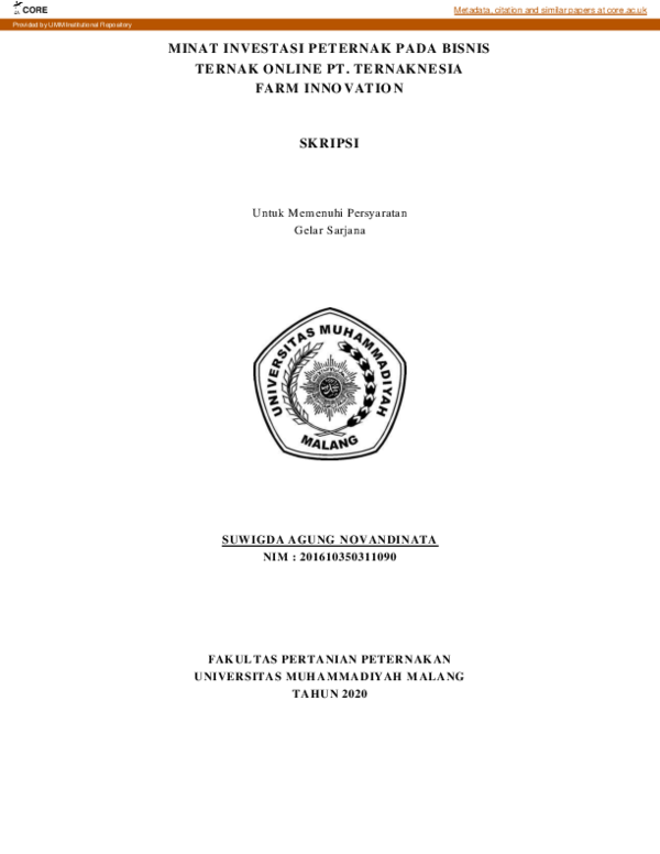 (PDF) Minat Investasi Peternak Pada Bisnis Ternak Online Pt ...