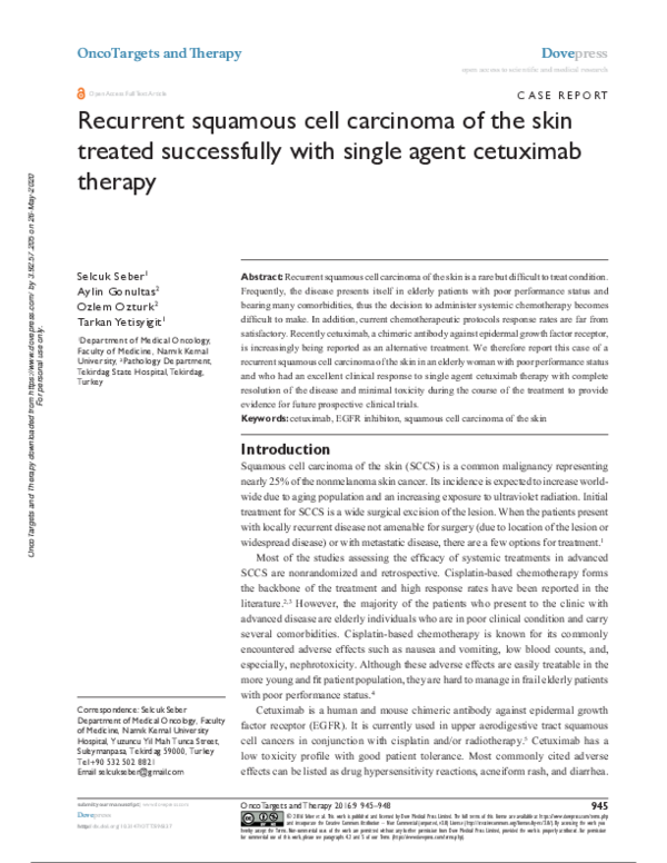 (PDF) Recurrent squamous cell carcinoma of the skin treated ...