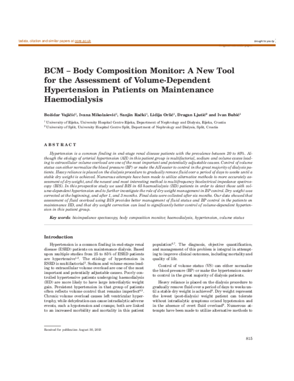 (PDF) BCM--body composition monitor: a new tool for the assessment of ...