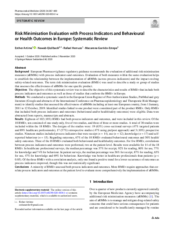 (PDF) Risk Minimisation Evaluation with Process Indicators and ...
