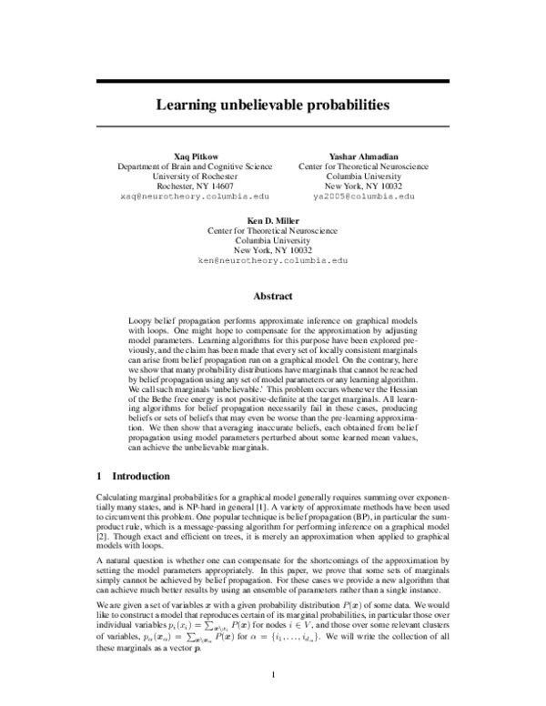 (PDF) Learning unbelievable probabilities