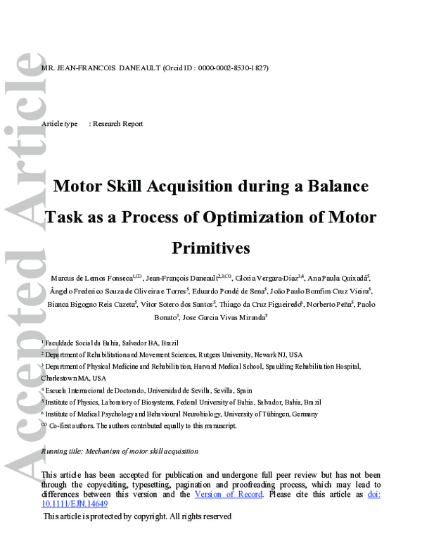 (PDF) Motor skill acquisition during a balance task as a process of ...