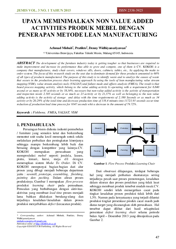 (PDF) Upaya Meminimalkan Non Value Added Activities Produk Mebel Dengan Penerapan Metode Lean ...