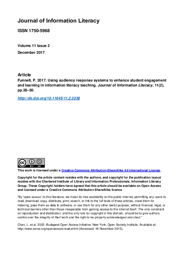 (PDF) Using audience response systems to enhance student engagement and ...