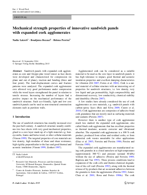 (PDF) Mechanical strength properties of innovative sandwich panels with ...