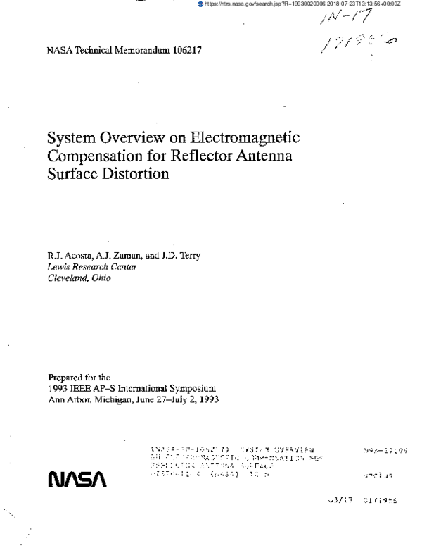 (PDF) System overview on electromagnetic compensation for reflector ...