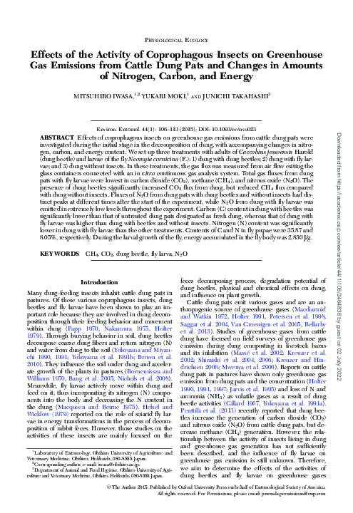 (PDF) Effects of the Activity of Coprophagous Insects on Greenhouse Gas ...
