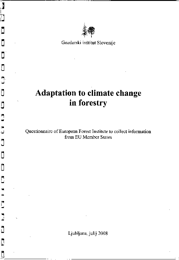 (PDF) Adaptation to climate change in forestry : questionnaire of ...