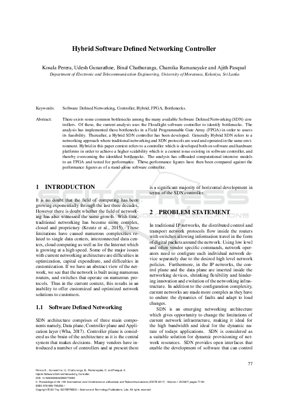Pdf Hybrid Software Defined Networking Controller