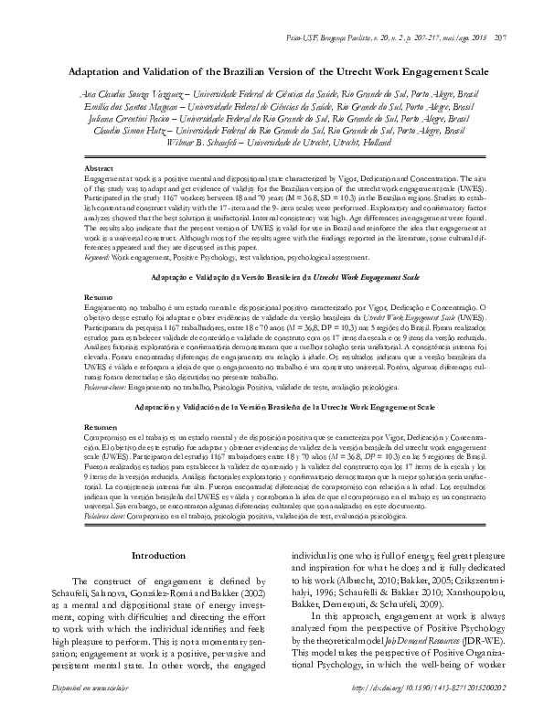 (PDF) Adaptation and Validation of the Brazilian Version of the Hope Index