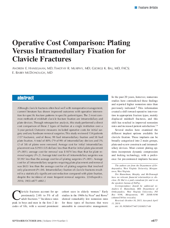 (PDF) Operative Cost Comparison: Plating Versus Intramedullary Fixation ...