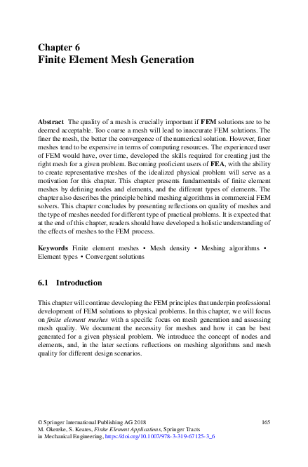 (PDF) Finite Element Mesh Generation