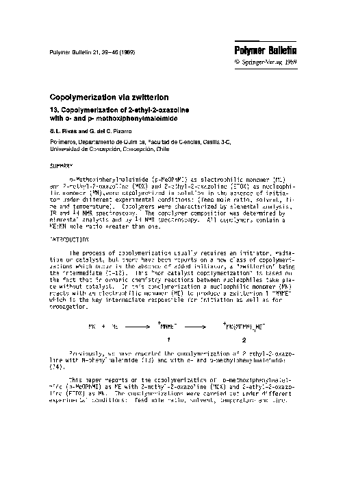 (PDF) Copolymerization via zwitterion | Guadalupe Del C. Pizarro - Academia.edu