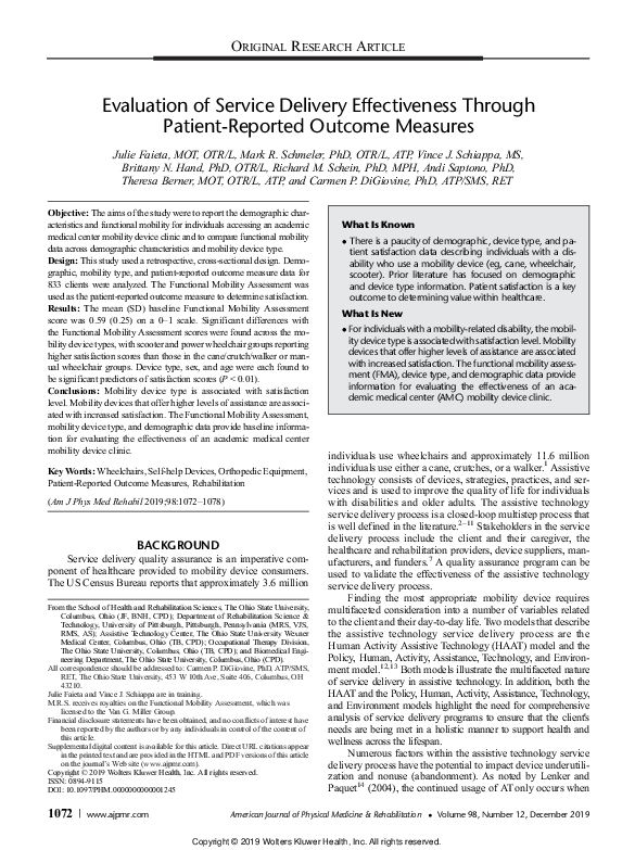 (PDF) Evaluation of Service Delivery Effectiveness Through Patient ...