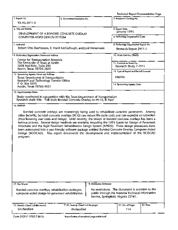 (PDF) Development of a Bonded Concrete Overlay Computer-Aided Design System