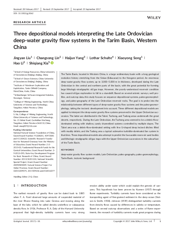 (PDF) Three depositional models interpreting the Late Ordovician deep ...