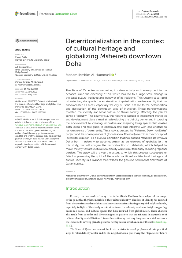 (PDF) Deterritorialization in the context of cultural heritage and ...