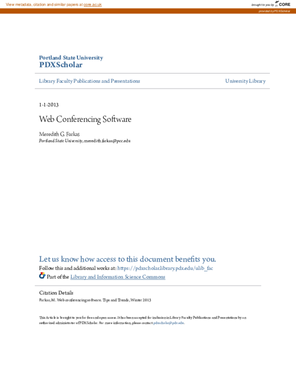 (PDF) Web Conferencing Software