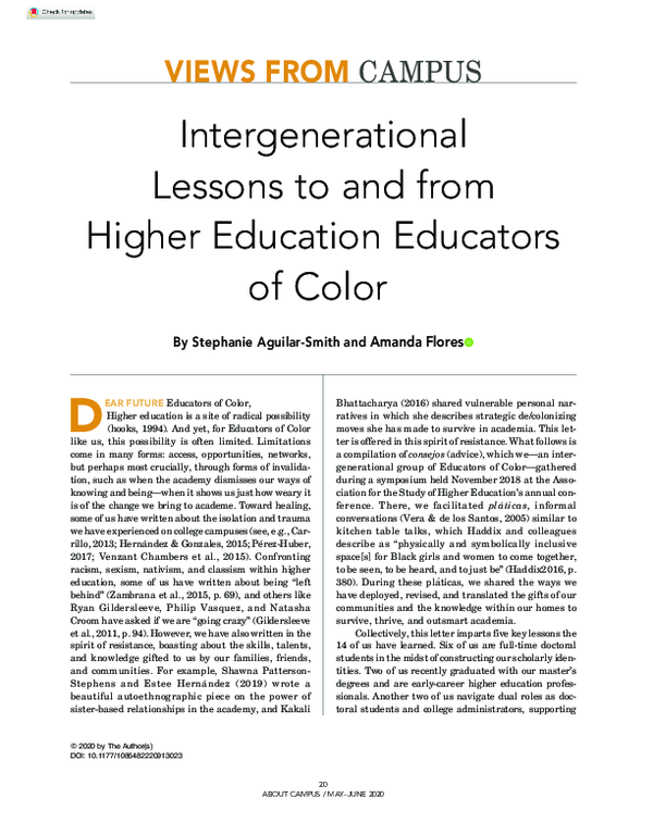 (PDF) Intergenerational Lessons to and from Higher Education Educators ...