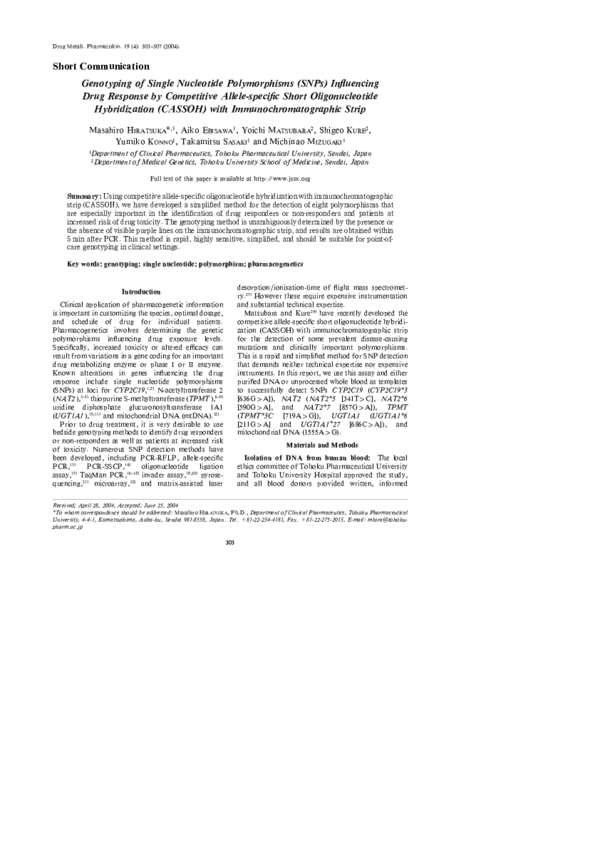 (PDF) Genotyping of single nucleotide polymorphisms in sugarcane using mass spectrometry and CEL ...