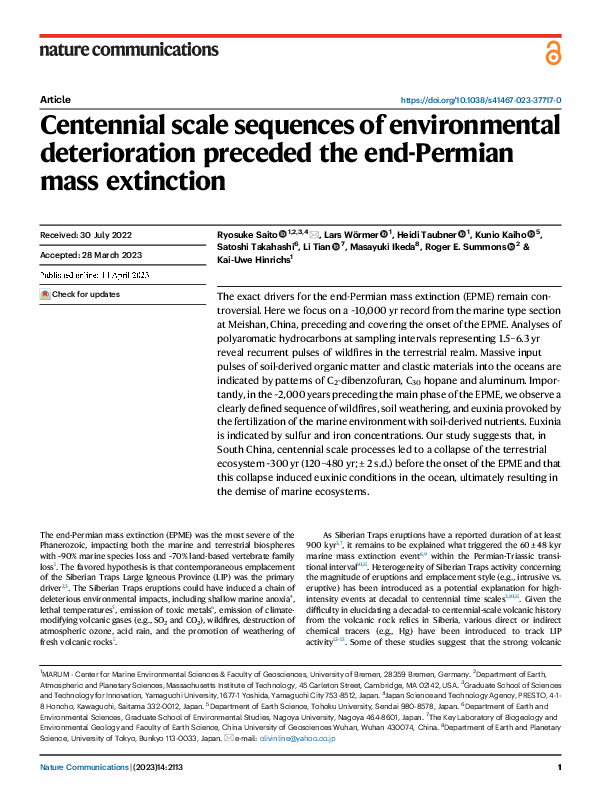 (PDF) Centennial scale sequences of environmental deterioration ...