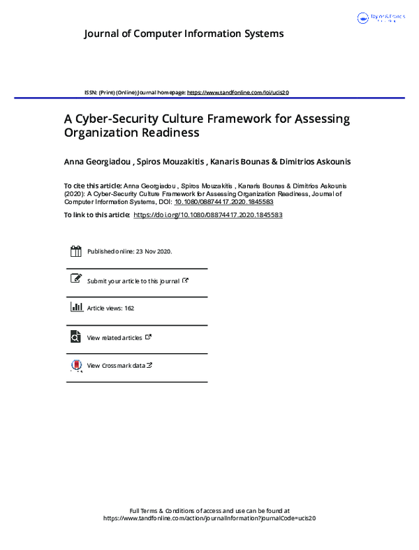(PDF) A Cyber-Security Culture Framework for Assessing Organization ...