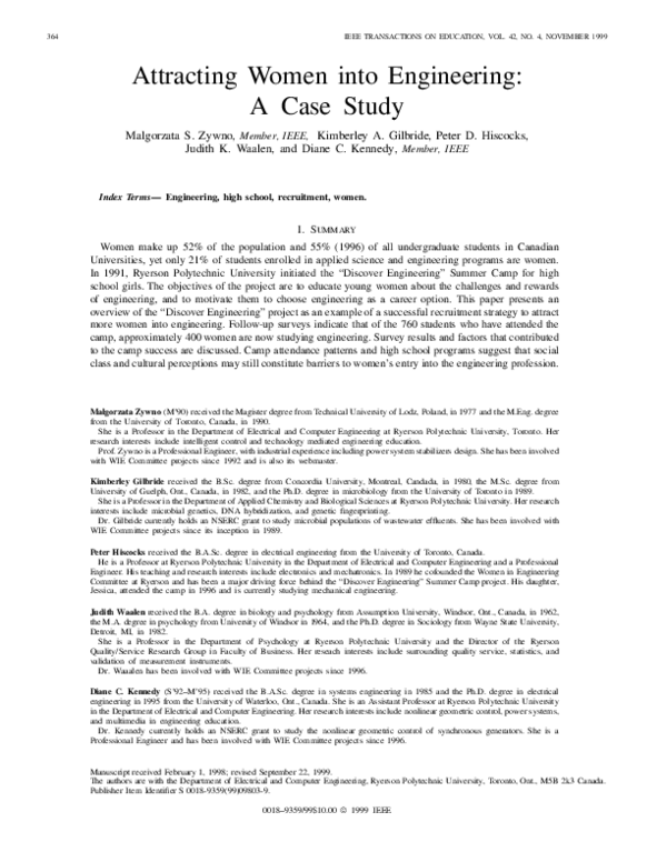 (PDF) Attracting women into engineering-a case study