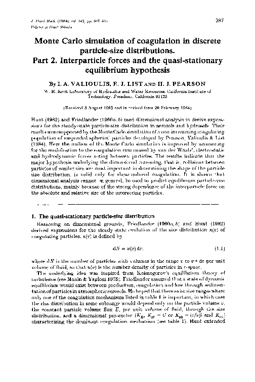 (PDF) Monte Carlo simulation of coagulation in discrete particle-size distributions. Part 2 ...