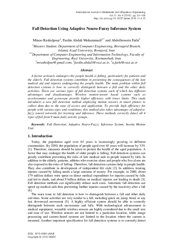 (PDF) Fall Detection Using Adaptive Neuro-Fuzzy Inference System | FARDIN ABDALI-MOHAMMADI ...