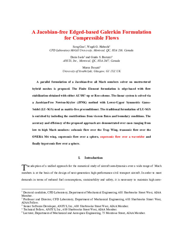 (PDF) Finite-Element Formulation of a Jacobian-free Solver for ...