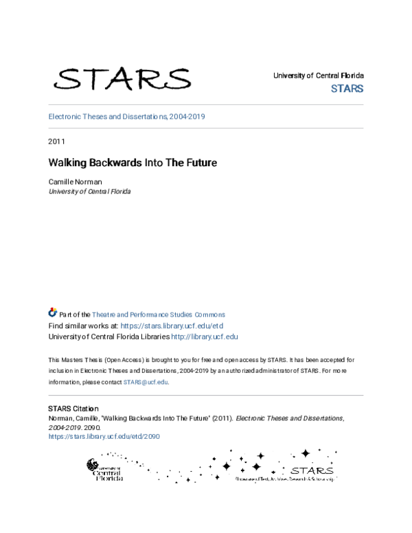(PDF) Walking Backwards.... into the Future
