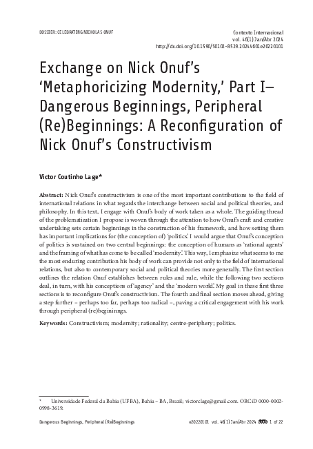(PDF) Dangerous Beginnings, Peripheral (Re)Beginnings: A ...