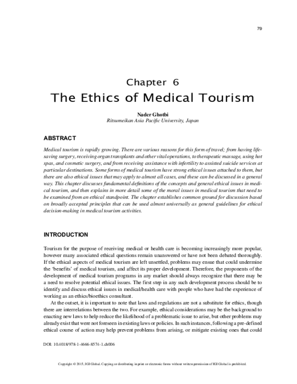 (PDF) The Ethics of Medical Tourism