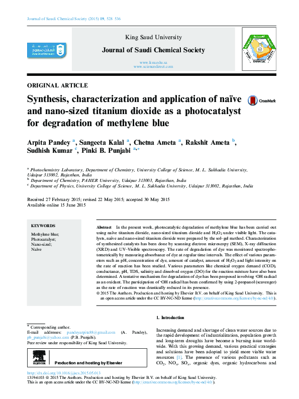 Pdf Synthesis Characterization And Application Of Naïve And Nano