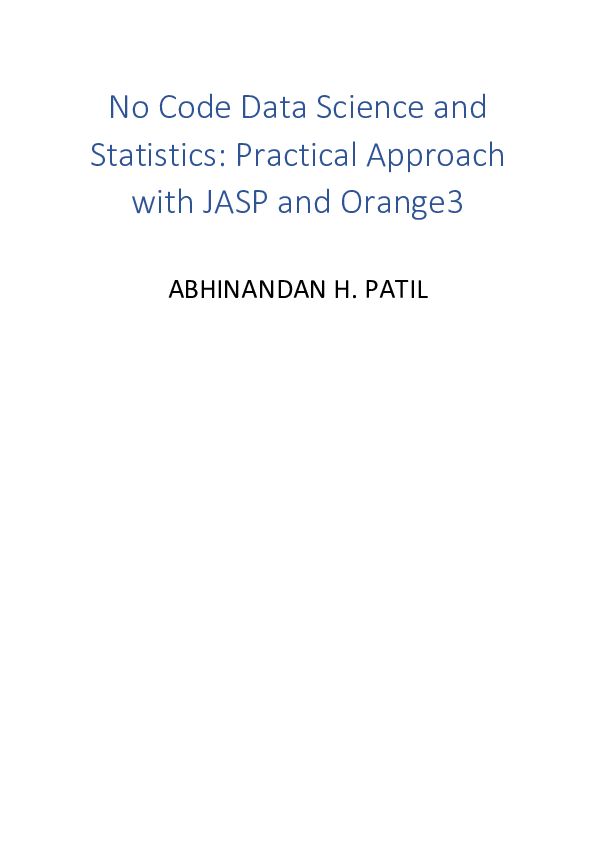 (PDF) No Code Data Sciencewith JASPand Orange