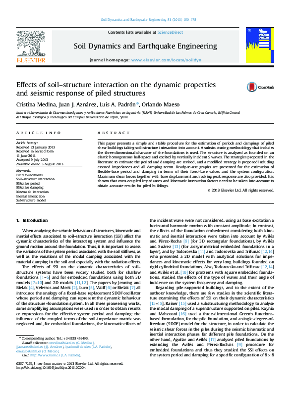 (PDF) Effects of Soil–Structure Interaction on Dynamic Response of Framed Machine Foundation ...