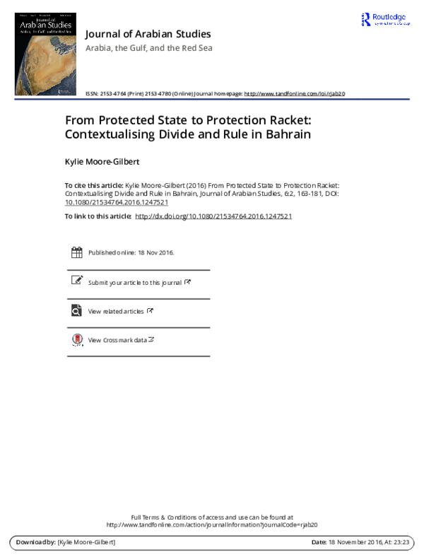 (PDF) From Protected State to Protection Racket: Contextualising Divide ...