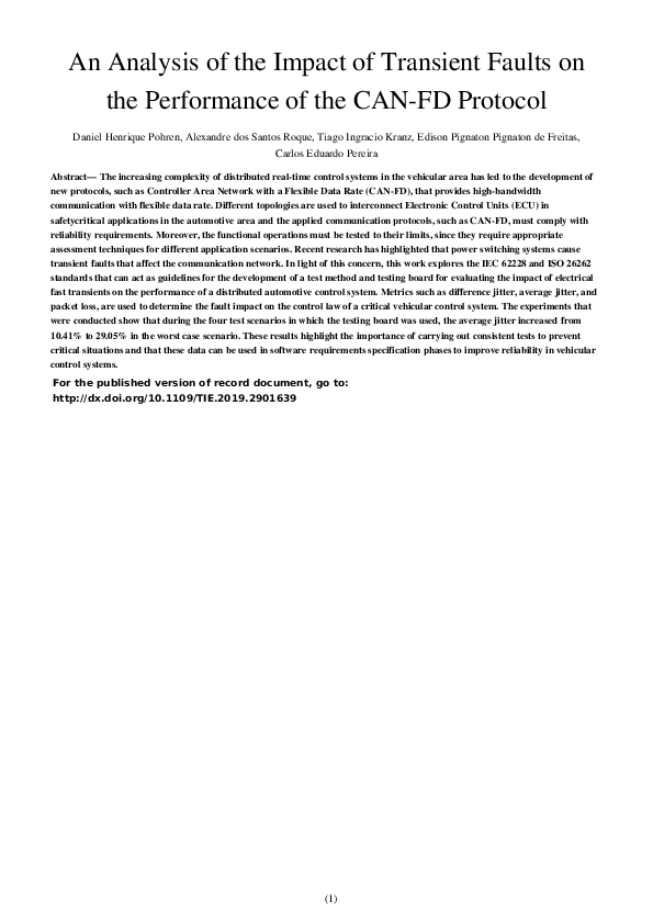 (PDF) An Analysis of the Impact of Transient Faults on the Performance ...