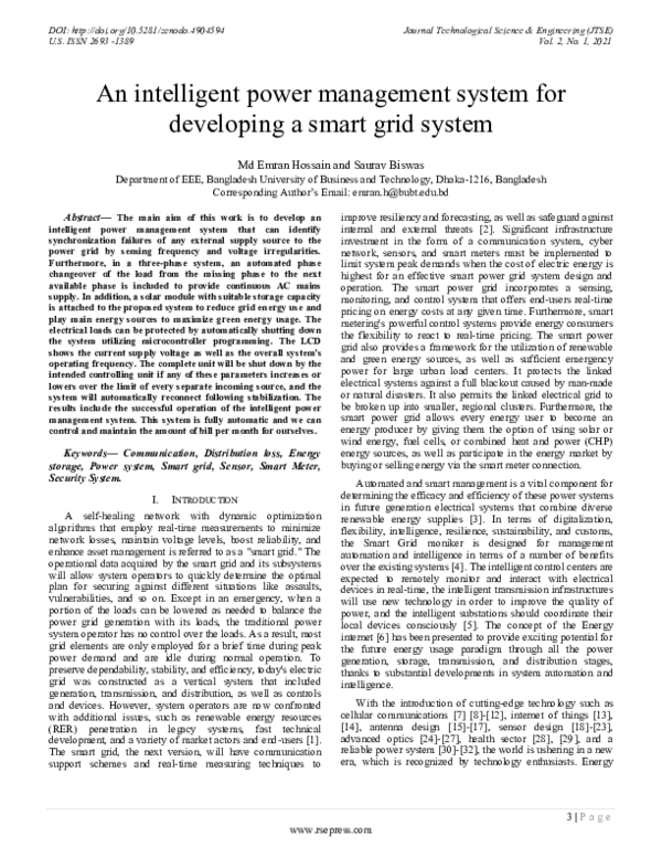 (PDF) An intelligent power management system for developing a smart ...