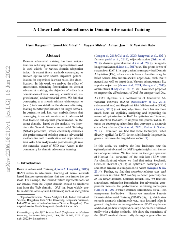 Pdf A Closer Look At Smoothness In Domain Adversarial Training