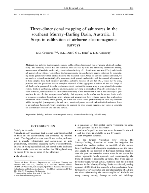 (PDF) Three-dimensional mapping of salt stores in the southeast Murray ...