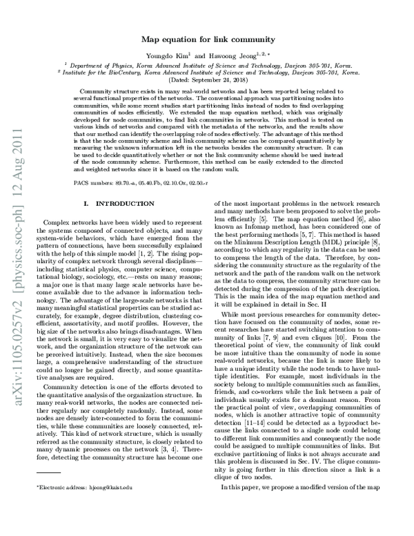 (PDF) Map equation for link communities